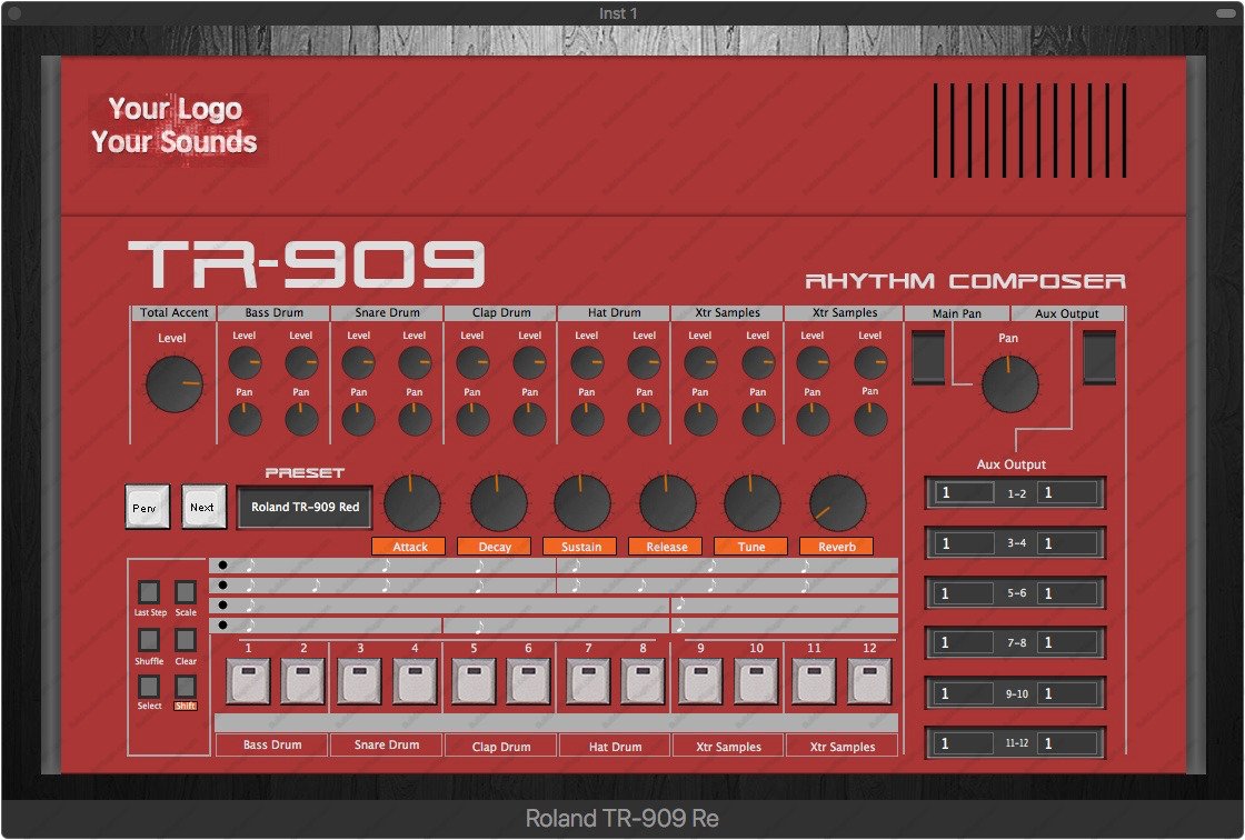 Standard TR 909 Sound Plugin Designer VST GUI Plugin Designer